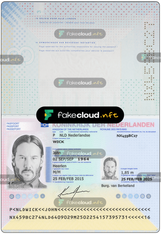 Netherlands Passport PSD Template - Satoshipsd